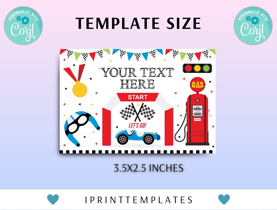 Editable Race Car Food Tags, Racecar Party, Buffet Racing Car, Tent ...