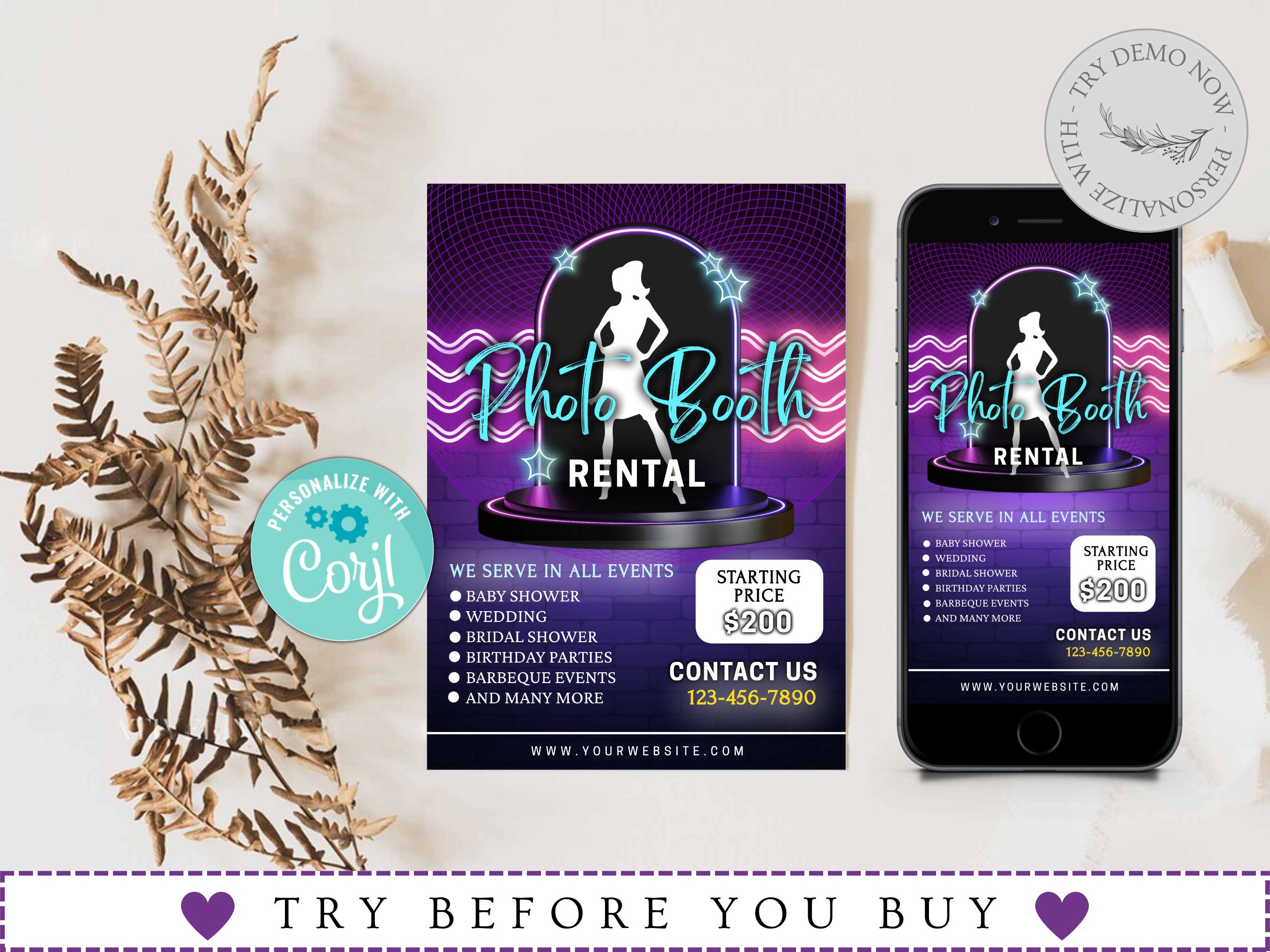 Photo Booth Flyer, Party Flyer, Event Flyer, Photbooth Rental Flyer ...