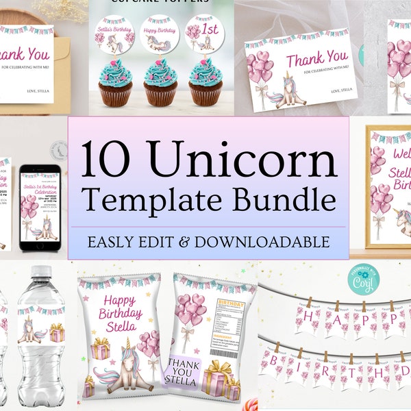 Unicorn Template - Etsy