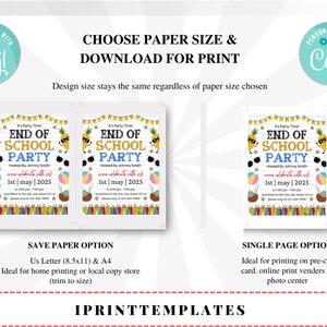 End of School Party Flyer, End of School Flyer, End of School Party ...