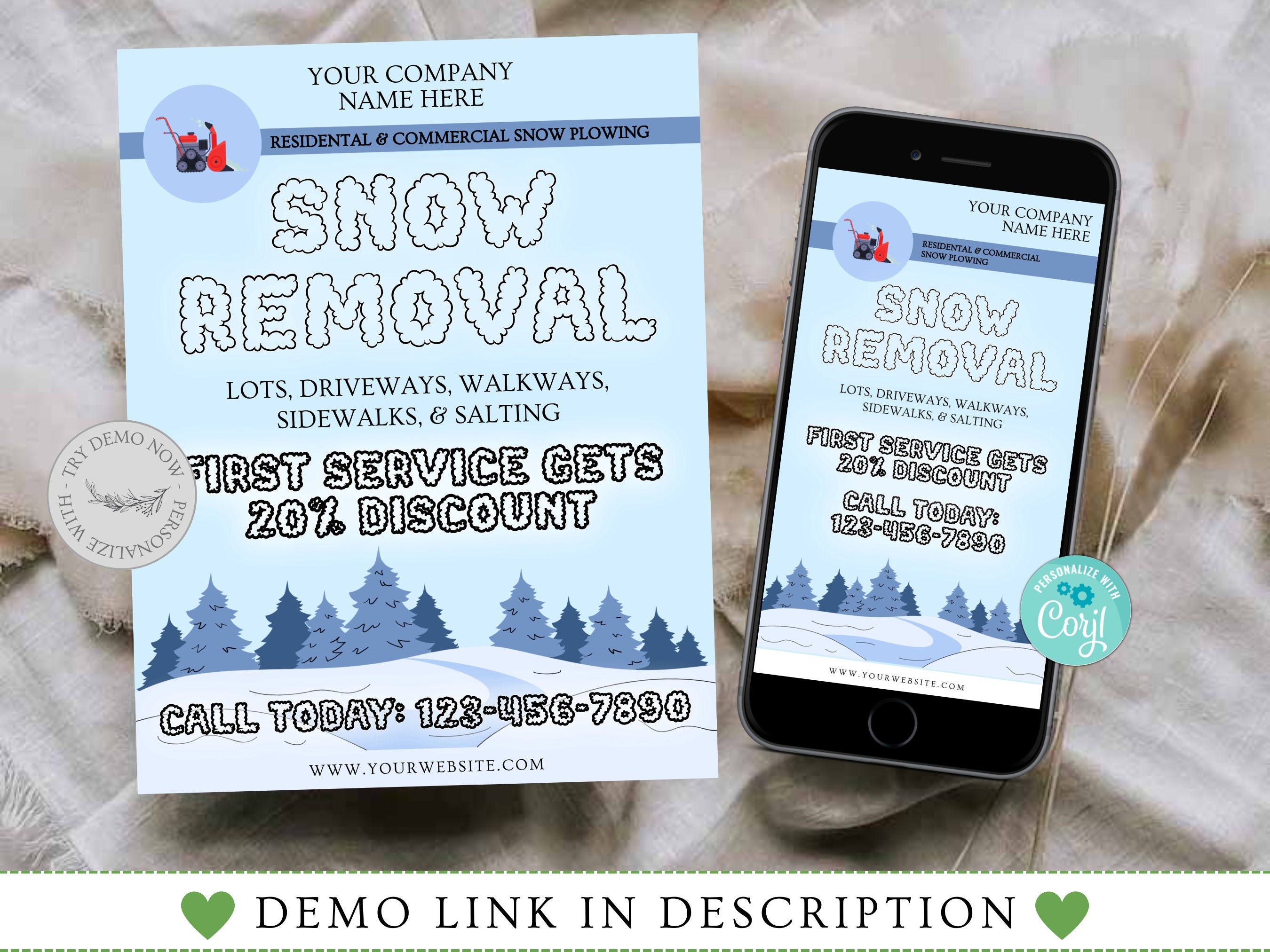 Snow Removal Flyer Template, Snow Removal Services Flyer Template, Snow ...