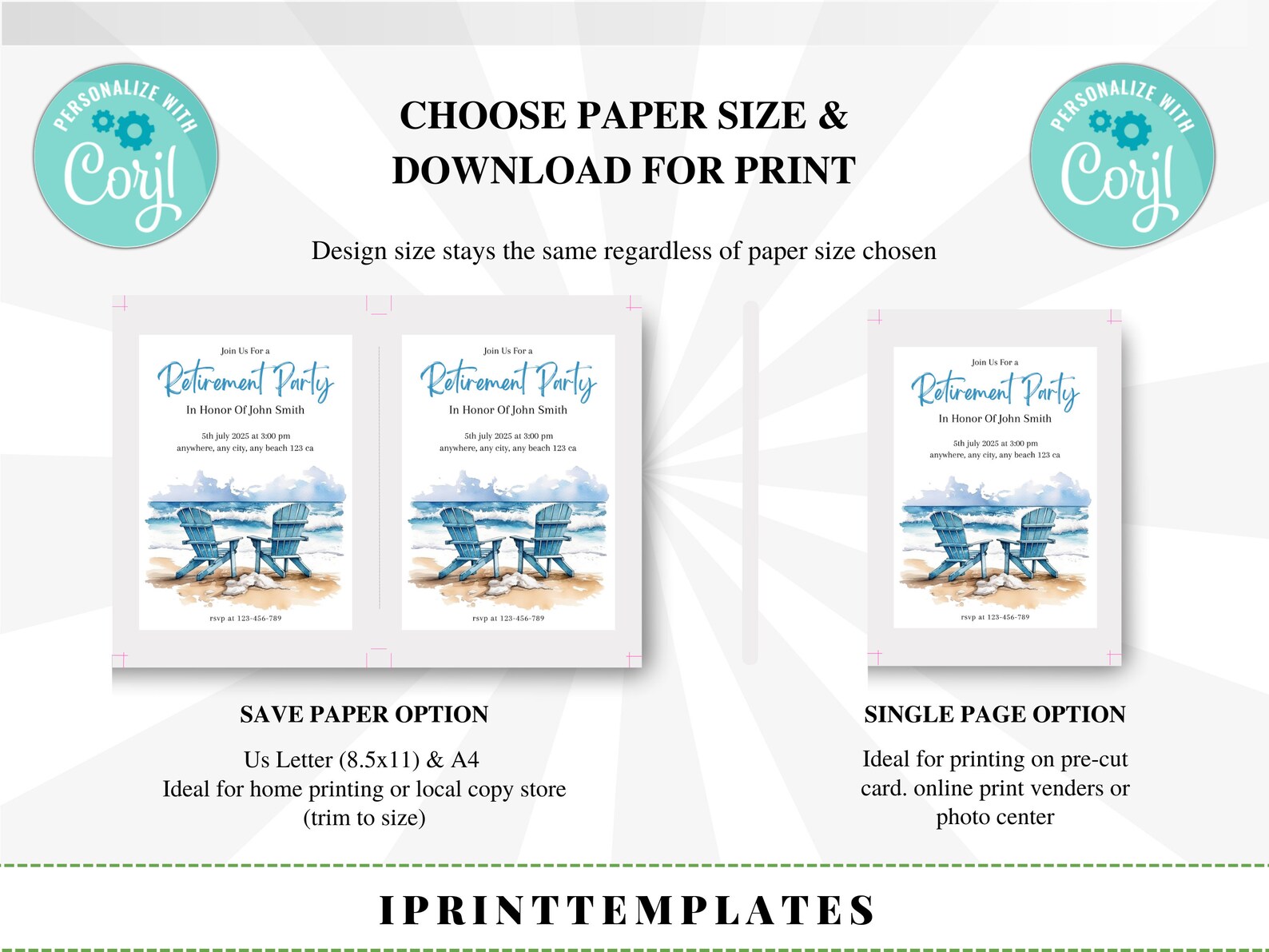 Retirement Beach Party Invitation Template, Beach Retirement Party ...