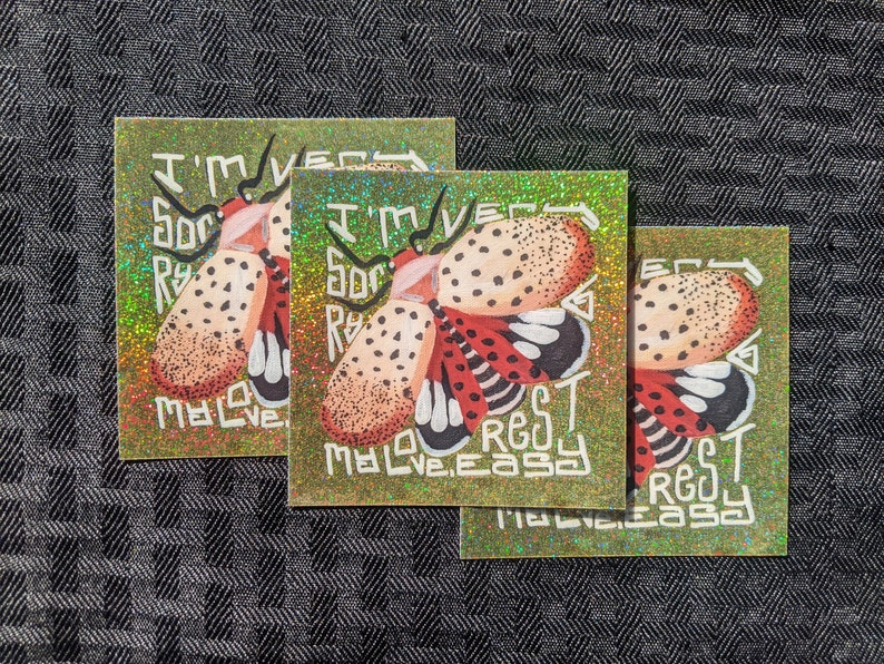 Spotted Lanternfly Gold Glitter Sticker - Etsy