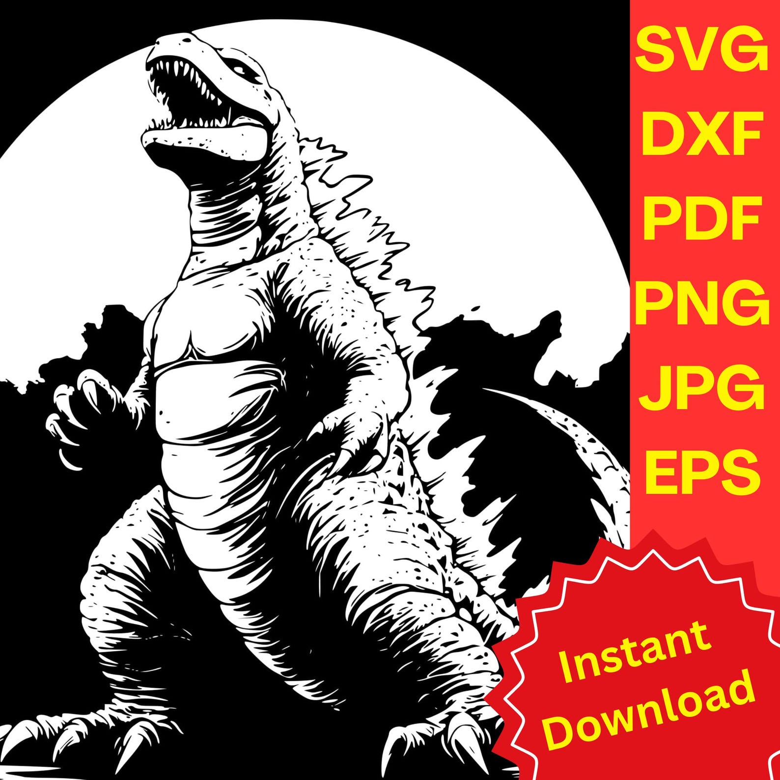 Godzilla Svg, High Quality Godzilla Png, Kong Svg for Cricut, Clipart ...