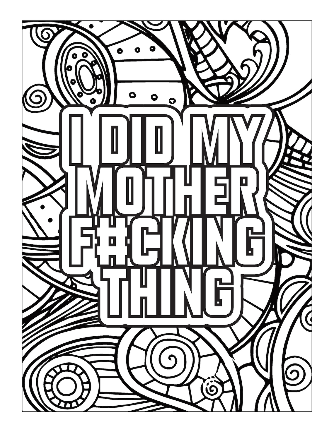 20 Pages of Printable Adult Coloring Swear Words - Etsy