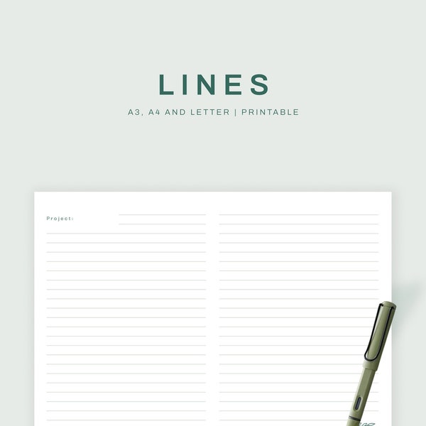 Lined Note Paper - Etsy