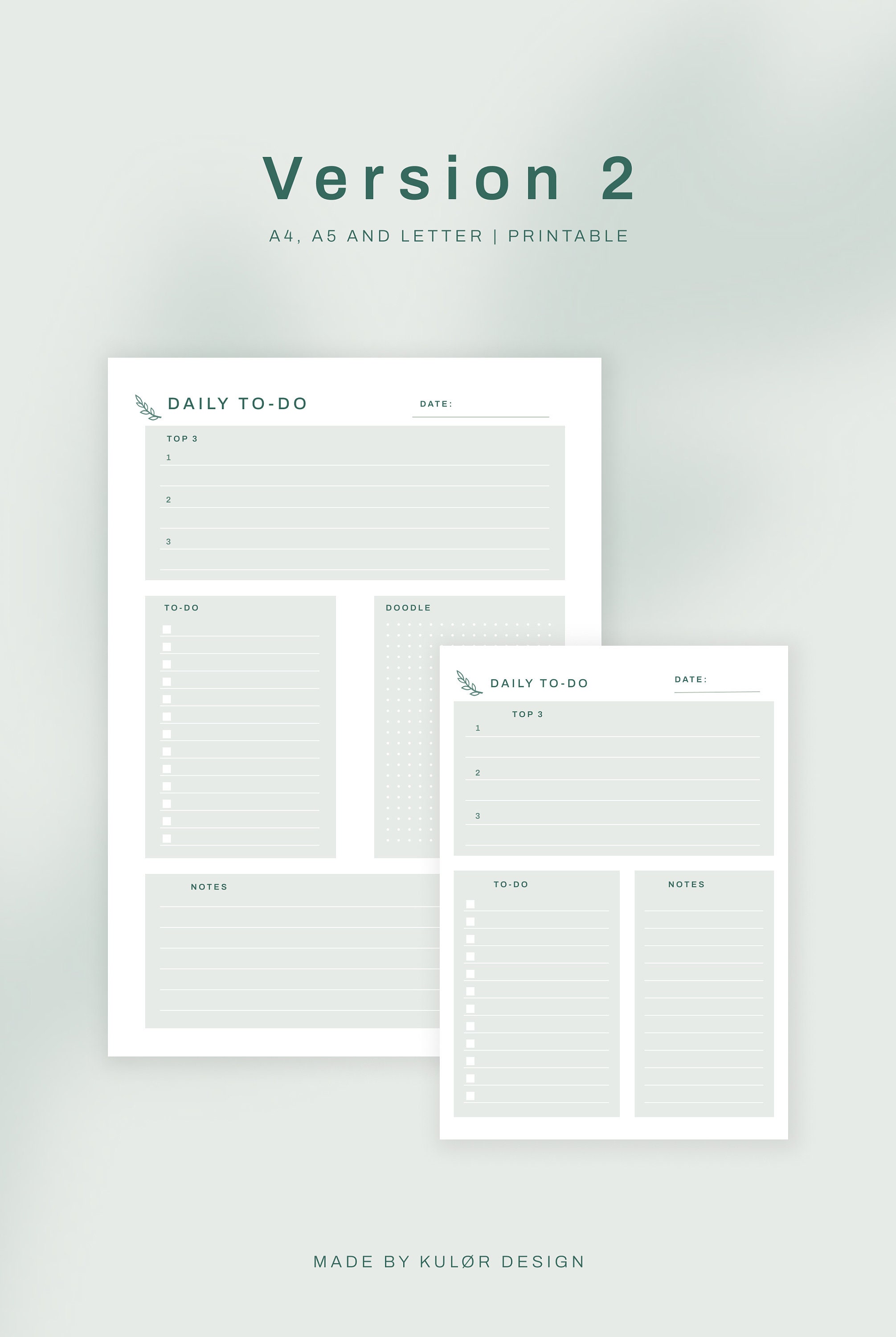 Daily To-do List Printable A4/a5/letter, Instant Download PDF - Etsy