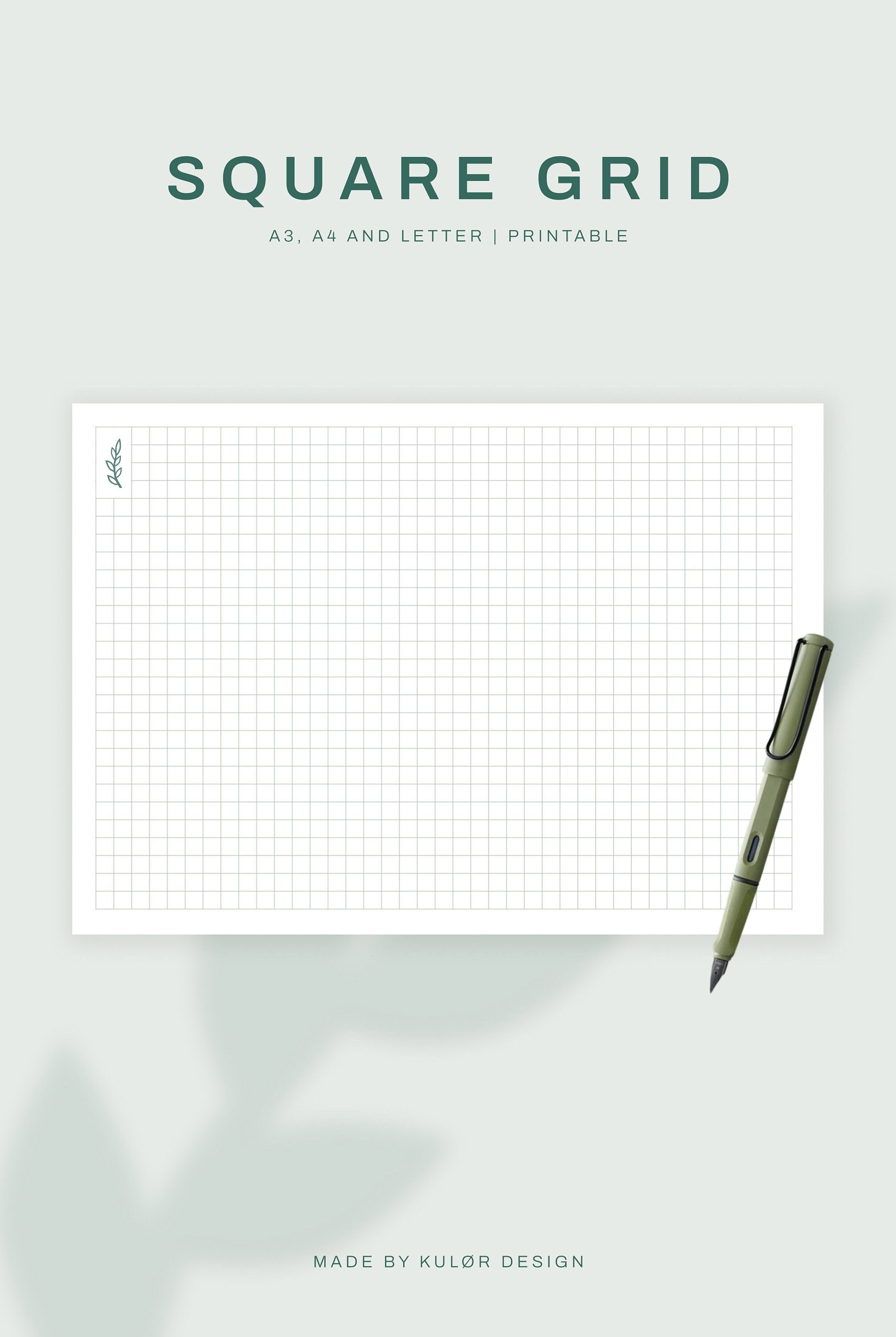 Square Grid Printable A3/a4/letter, Instant Download PDF - Etsy