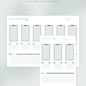 Printable Phone Wireframes With Dot Layout A3/a4/letter, Instant ...