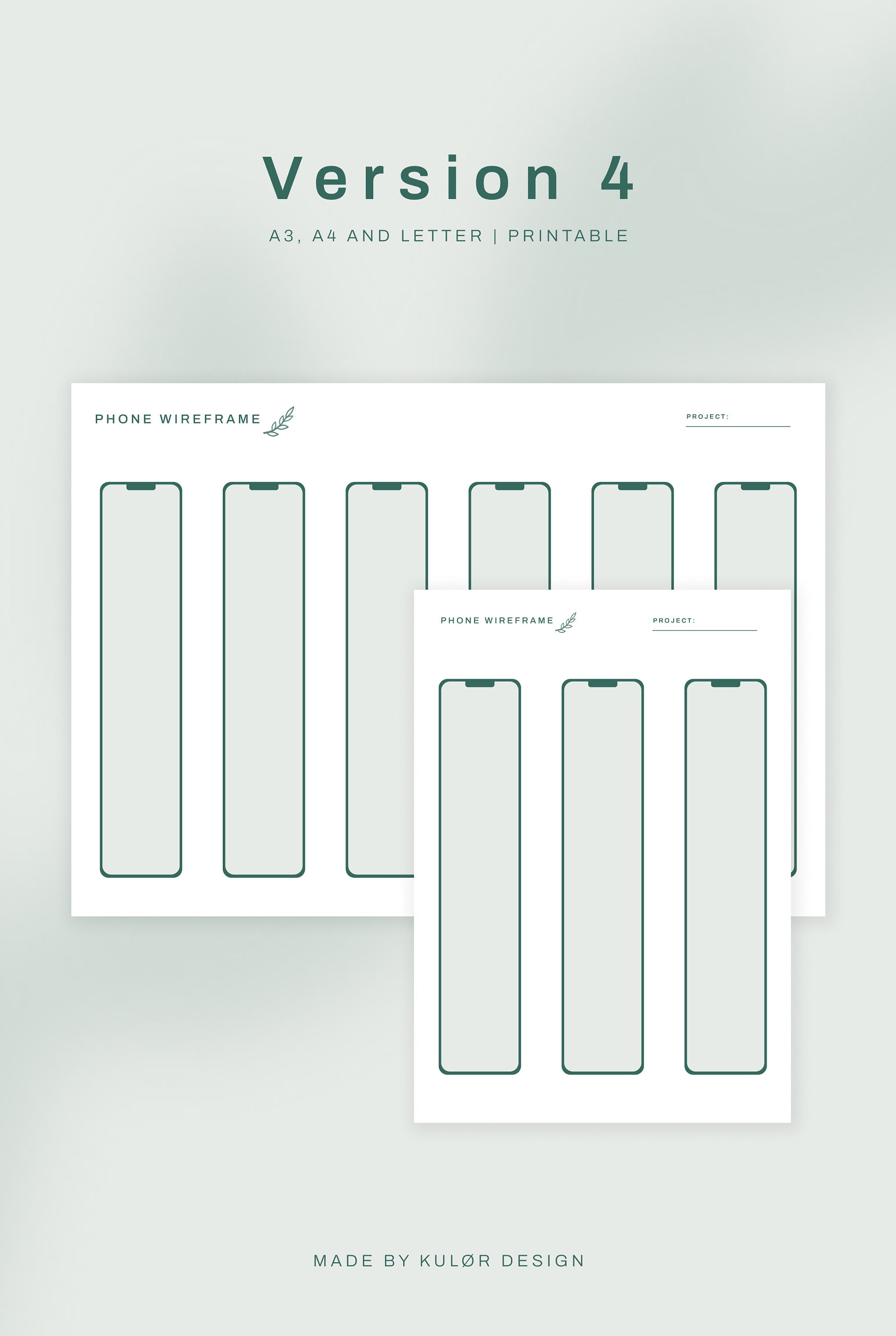 Printable Phone Wireframes A3/a4/letter, Instant Download PDF - Etsy