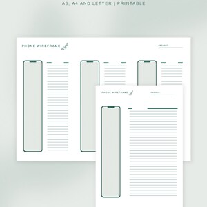 Printable Phone Wireframes With Dot Layout A3/a4/letter, Instant ...