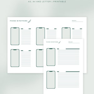 Printable Phone Wireframes A3/a4/letter, Instant Download PDF - Etsy
