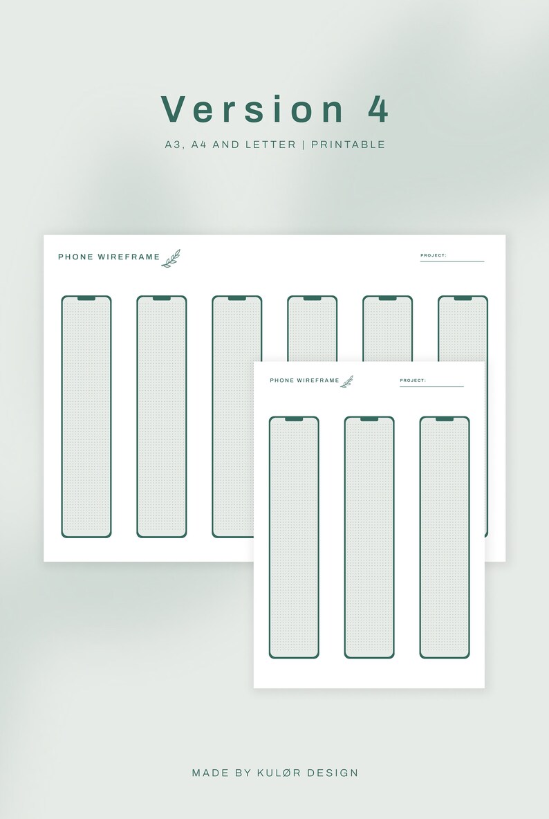 Printable Phone Wireframes With Dot Layout A3/a4/letter, Instant ...