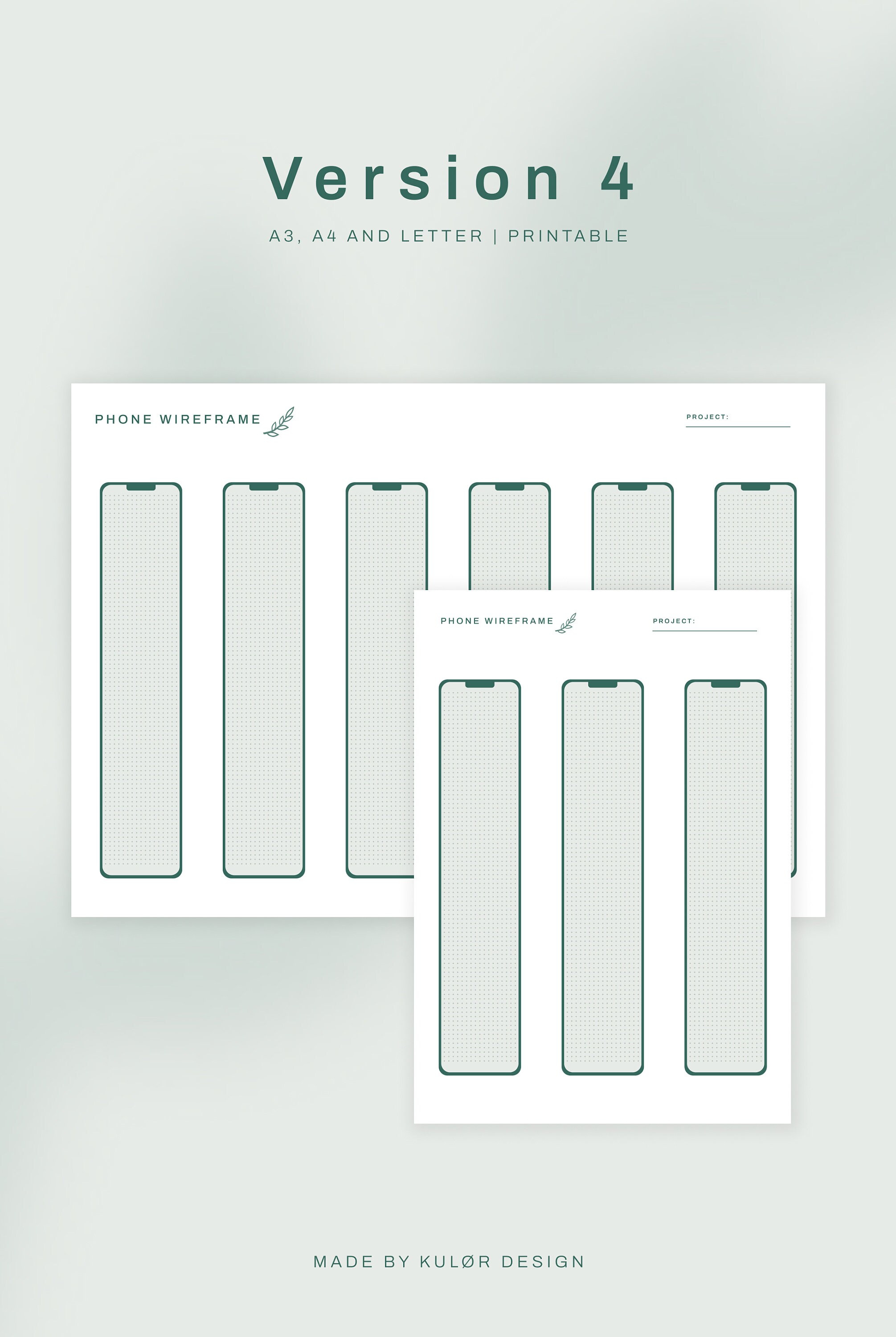Printable Phone Wireframes With Dot Layout A3/a4/letter, Instant ...