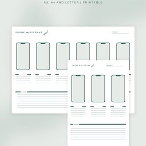 Printable Phone Wireframes A3/a4/letter, Instant Download PDF - Etsy