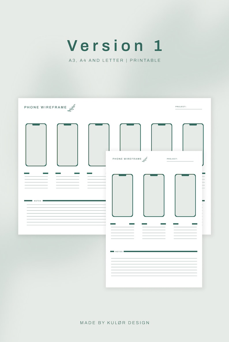 Printable Phone Wireframes A3/a4/letter, Instant Download PDF - Etsy