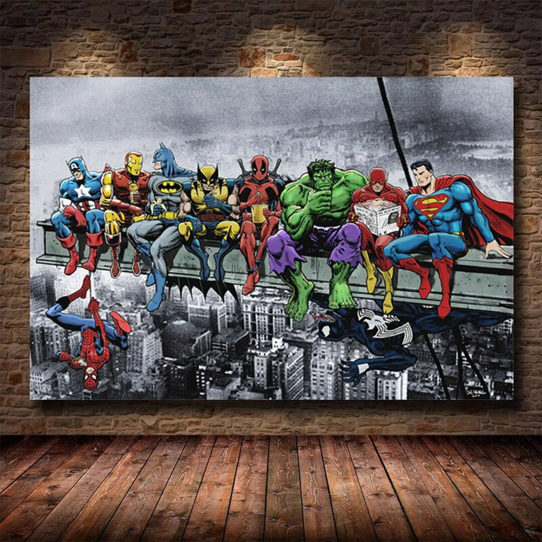Marvel Avengers Superhero Paintings Canvas Painting Funny Movie Poster ...