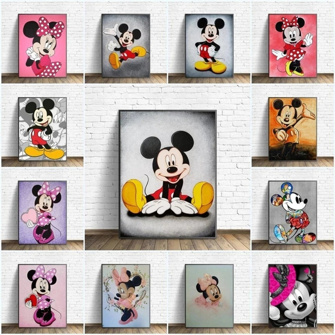 Home Decor Mickey Mouse Wall Art Canvas Painting Print Mickey - Etsy
