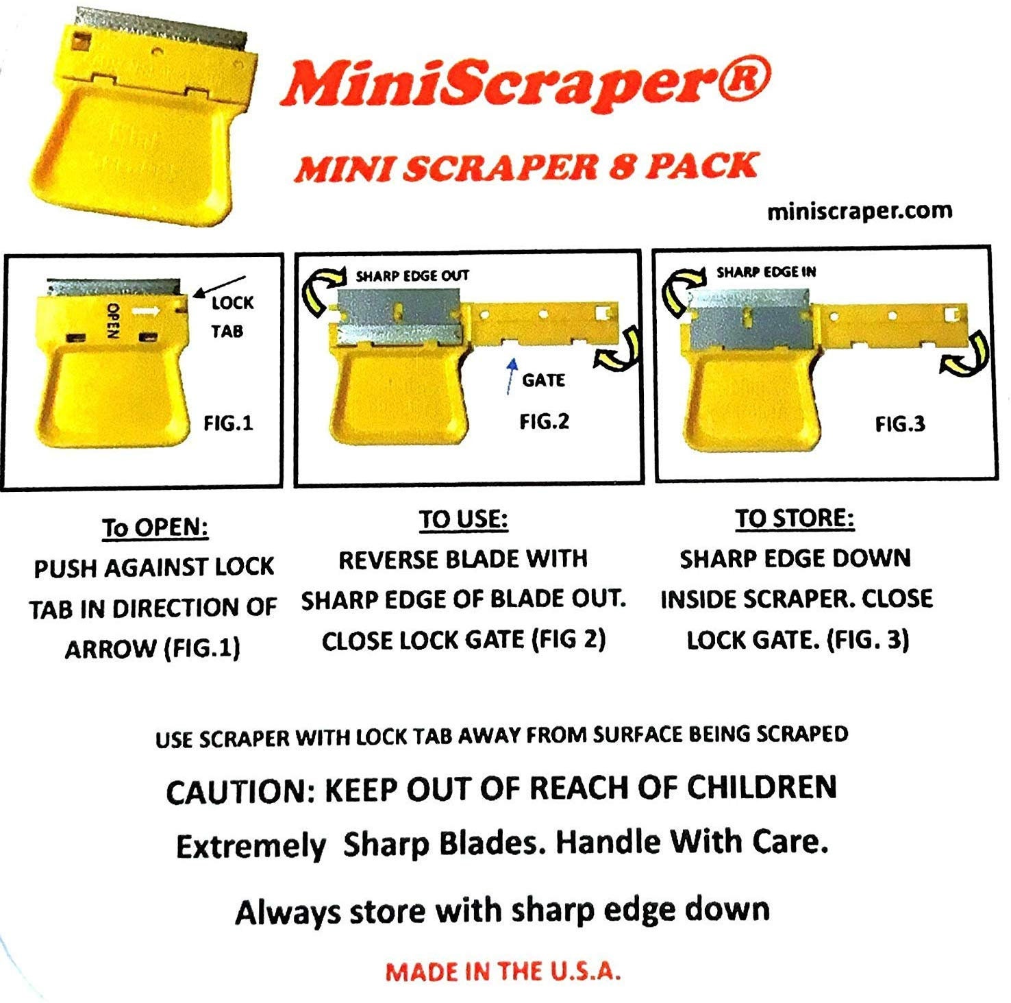 8 Mini Scrapers Original Mini Razor Scrapers: Pocket-sized Gunk, Debris ...