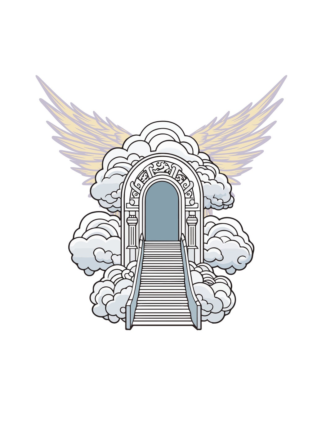 Heavenly Clouds Png - Heaven Gates Png - Heaven Svg - Etsy