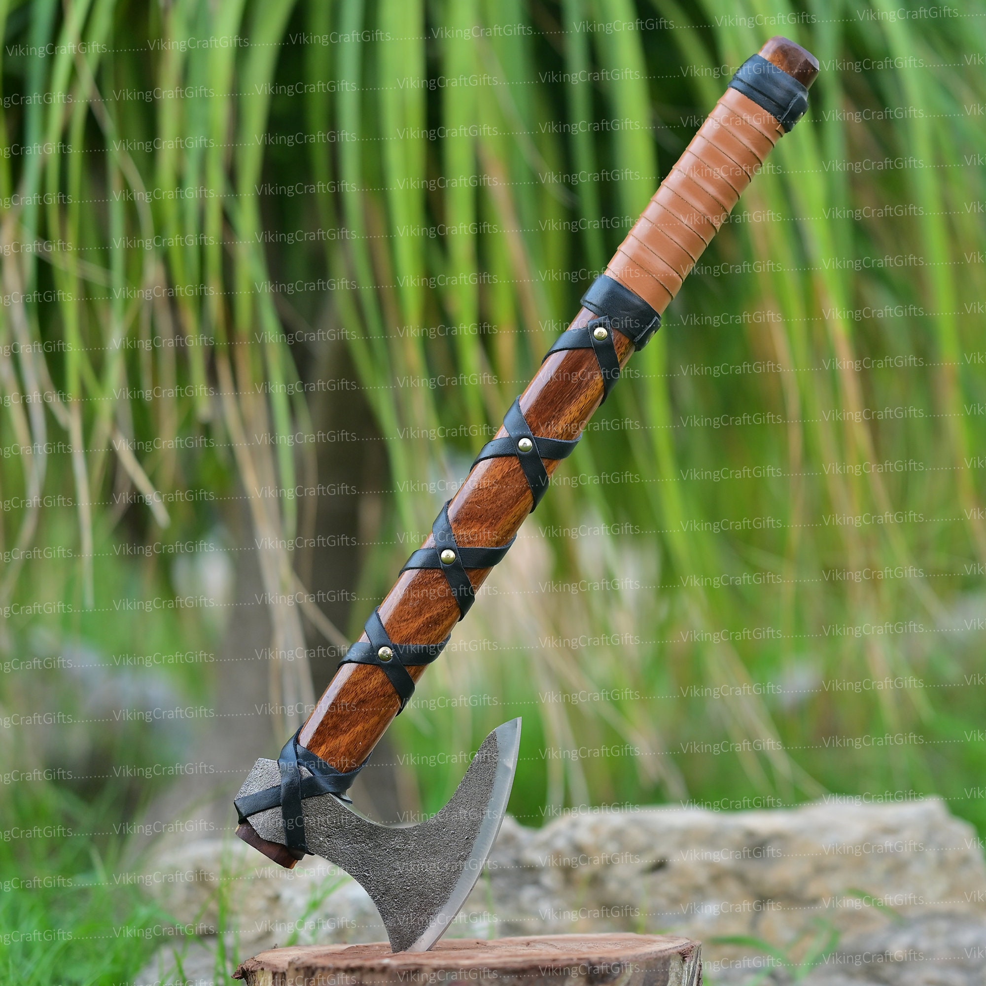 DAGNAR VIKING AXE Forged Camping Axe With Rose Wood Shaft, Personalized ...