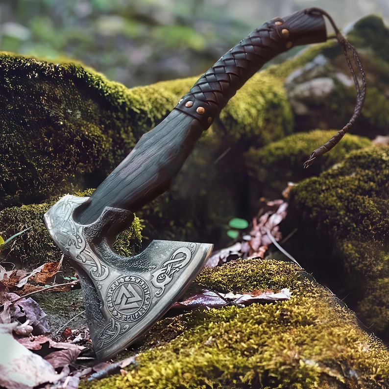 DAGNAR VIKING AXE Forged Camping Axe With Rose Wood Shaft, Personalized ...