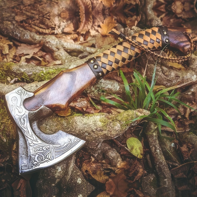 Axes, RAGNAR VIKING AXE Forged Camping Axe With Rose Wood Shaft, Viking ...
