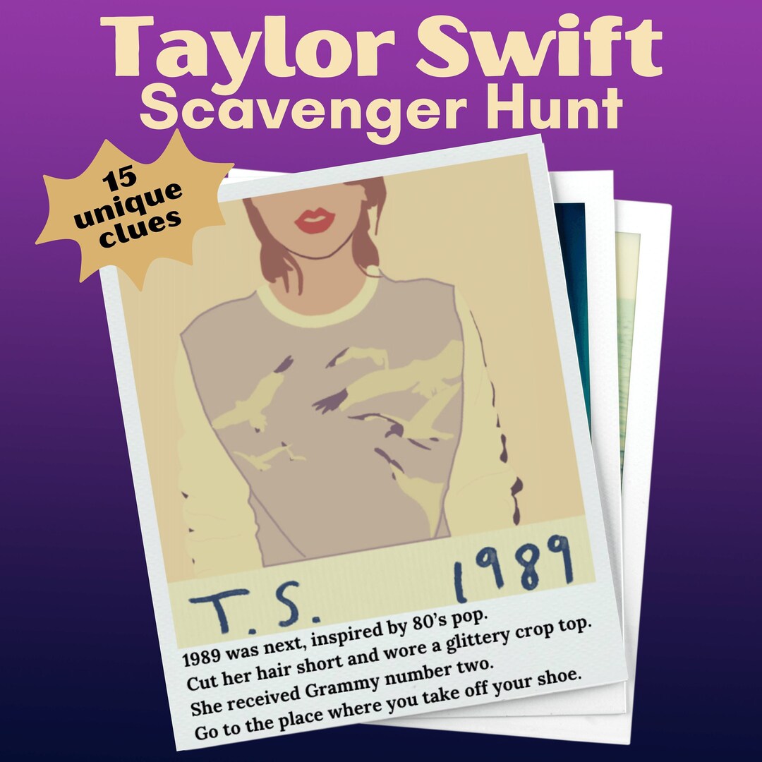 Taylor Swift Scavenger Hunt Taylor Swift Party Game Teenager - Etsy