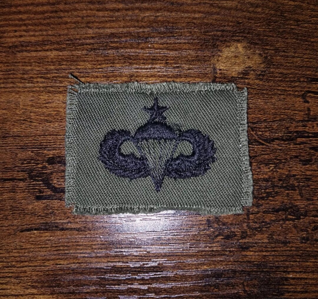 US Army Airborne Senior Parachutist Post Vietnam Subdued Patch Badge - Etsy