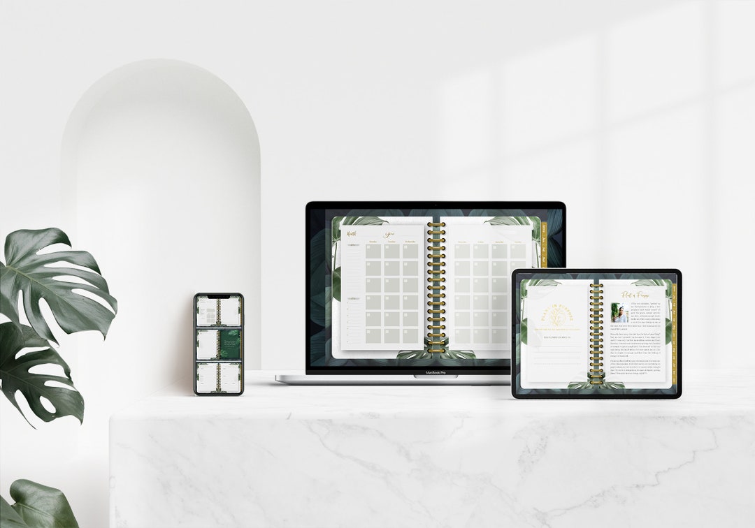 Digital Yearly Planner, Downloadable 12 Month Planner, Goodnotes and ...