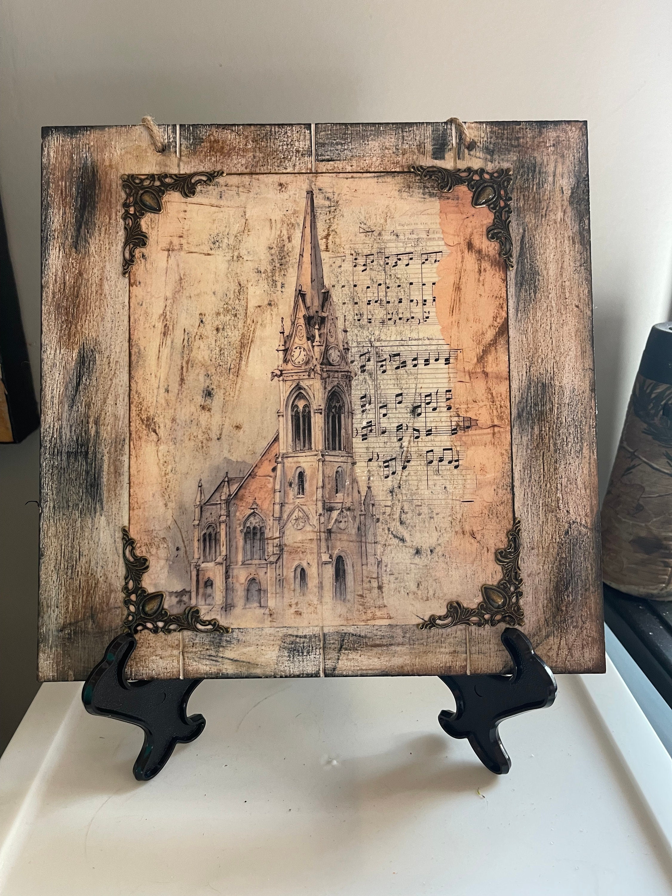 Vintage Distressed Church on Wooden Plaque 8.5x8.5 - Etsy
