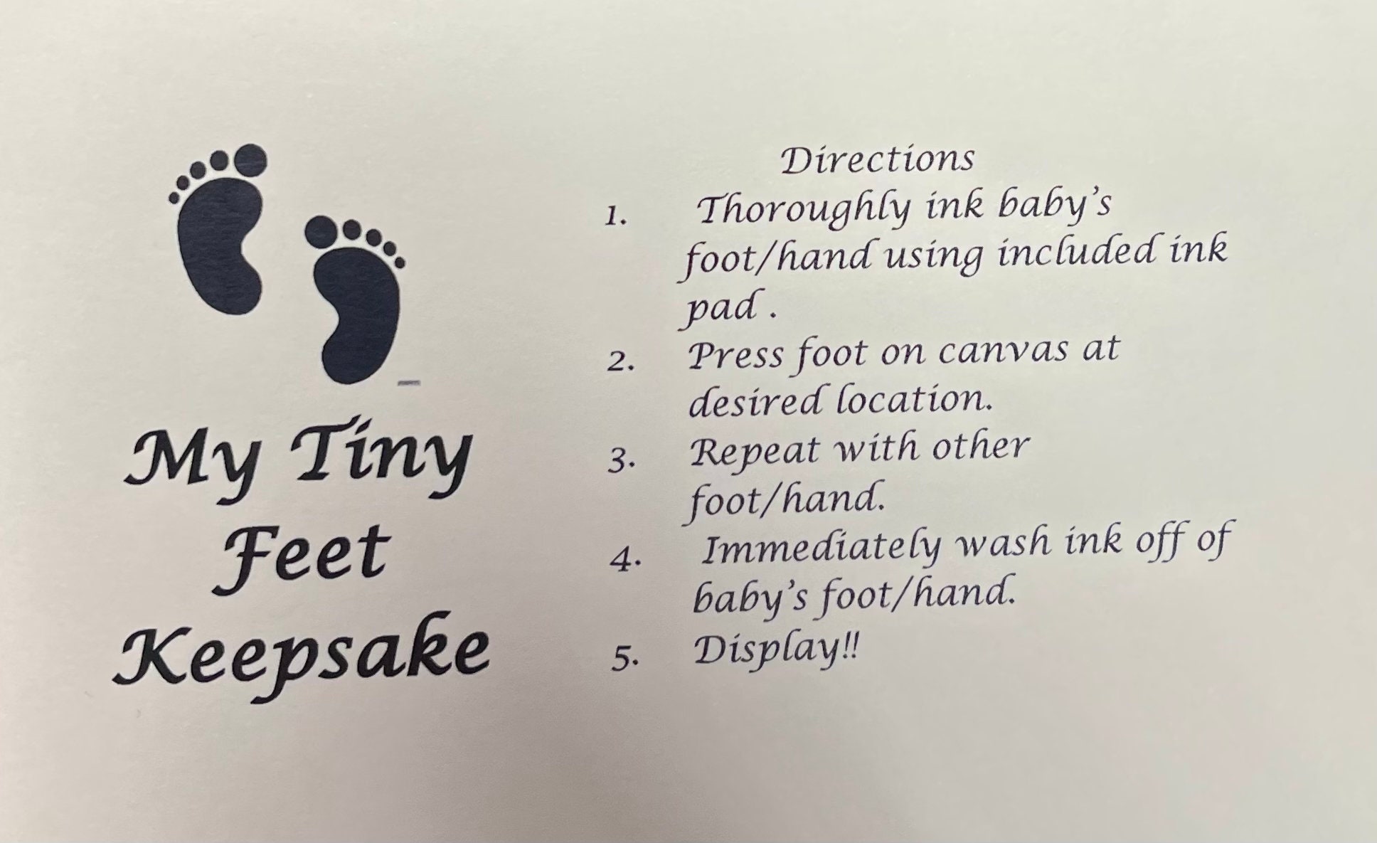 My Tiny Feet Keepsake. DIY Comes With Prepared 6x6 Deco Canvas and Baby ...