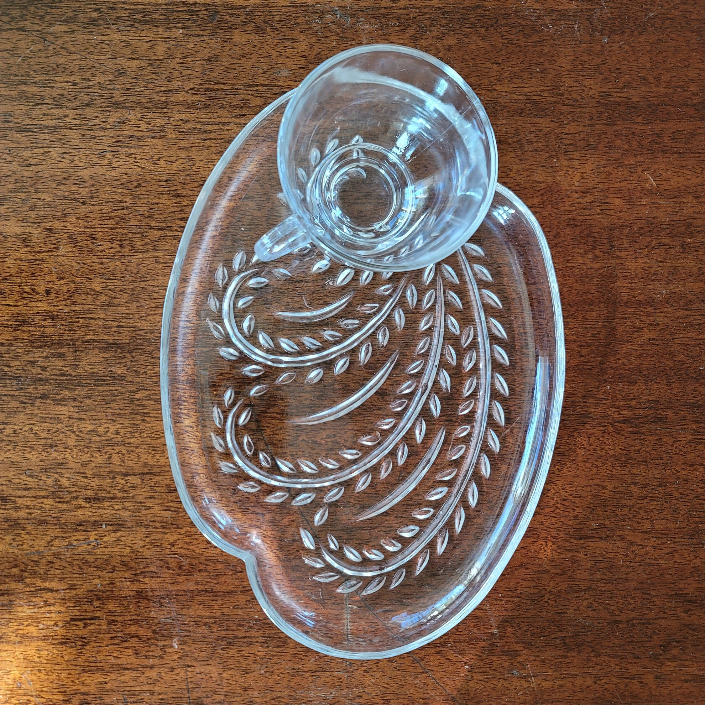 Homestead Wheat Pattern Depression Glass Snack Plate With Cup - Etsy