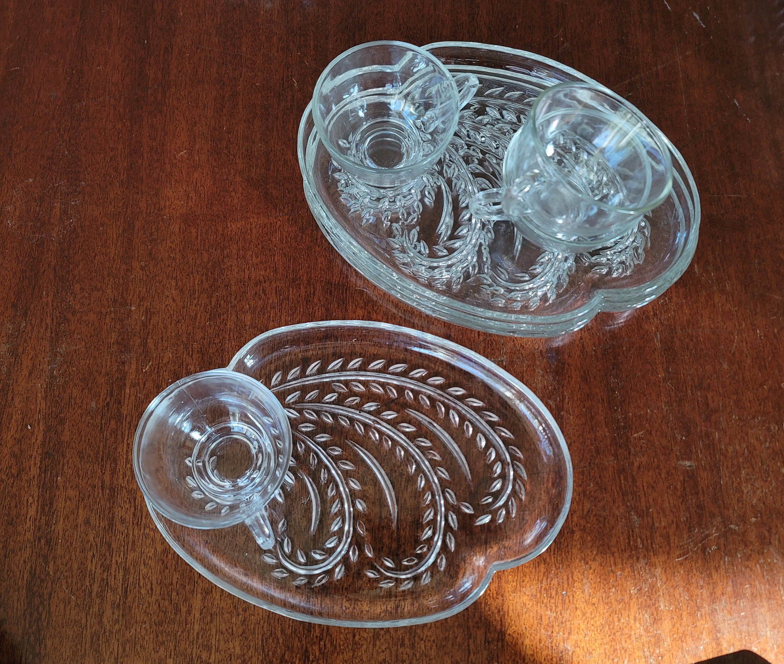 Homestead Wheat Pattern Depression Glass Snack Plate With Cup - Etsy