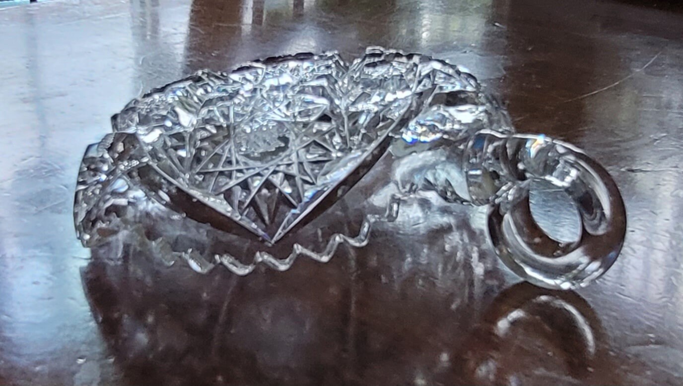 American Brilliant Cut Glass Nappy by Clark Huyler - Etsy