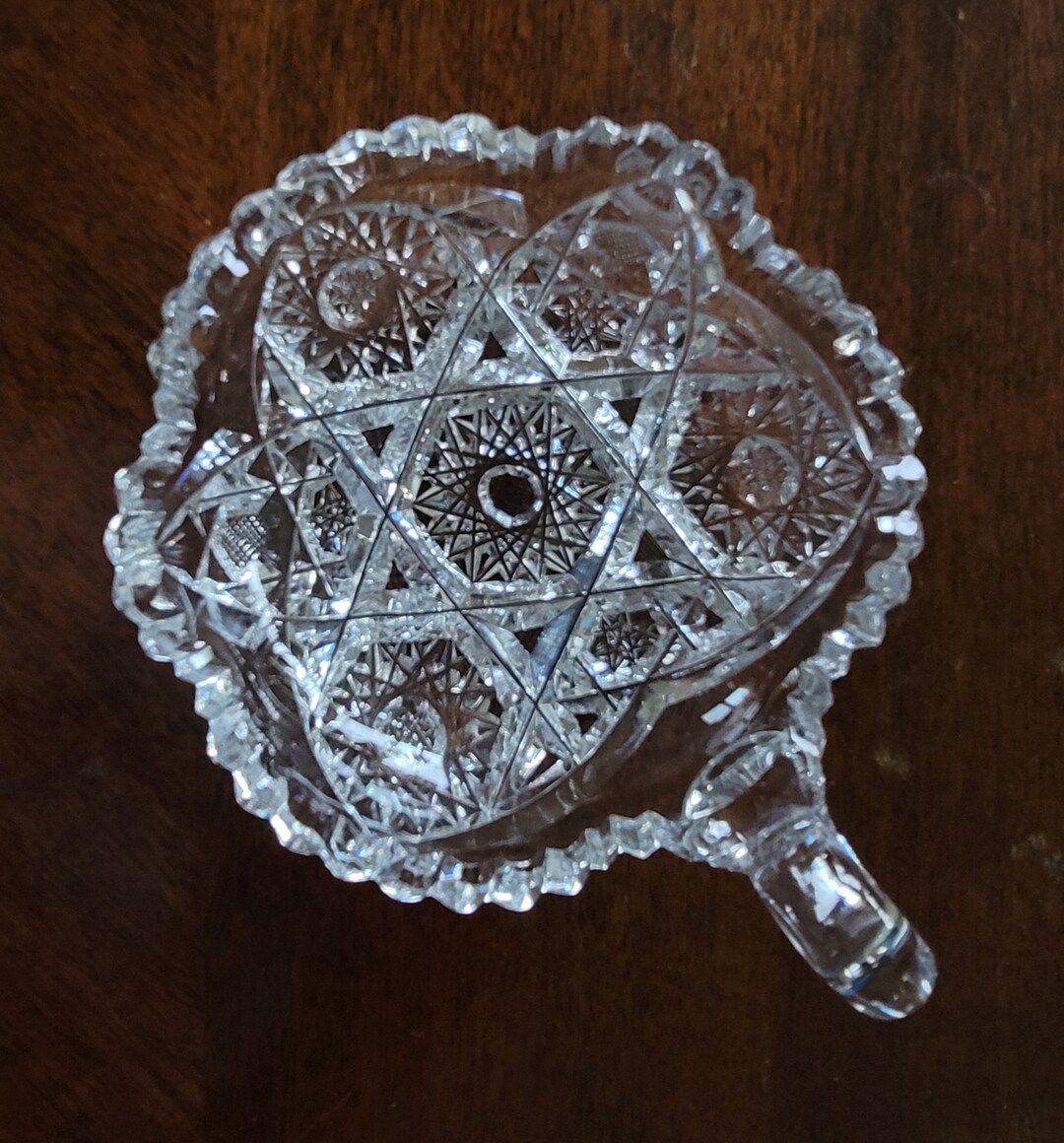 American Brilliant Cut Glass Nappy by Clark Huyler - Etsy