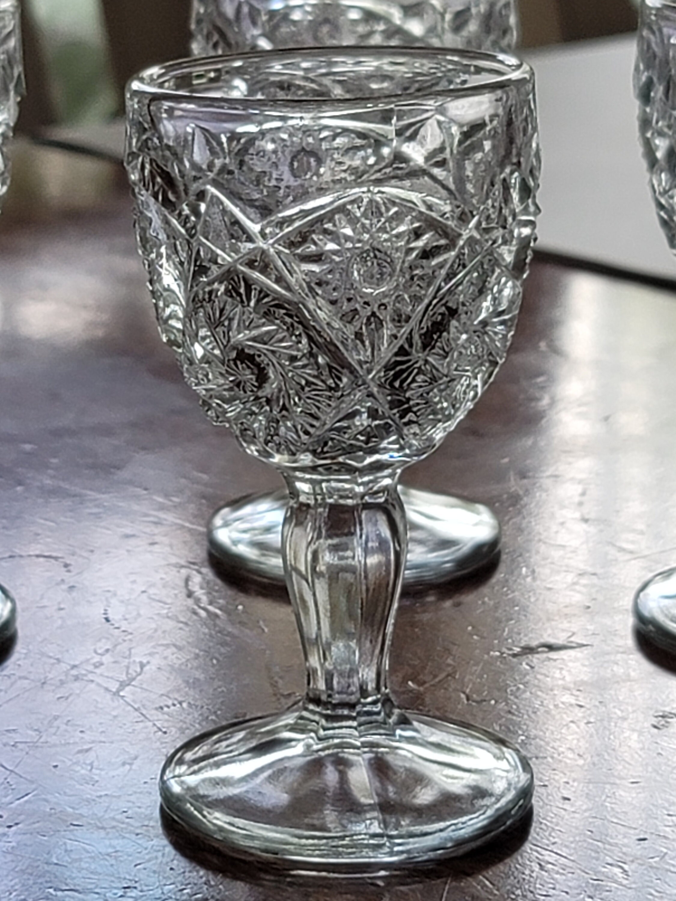 Vintage Pressed Glass Cordials - Etsy