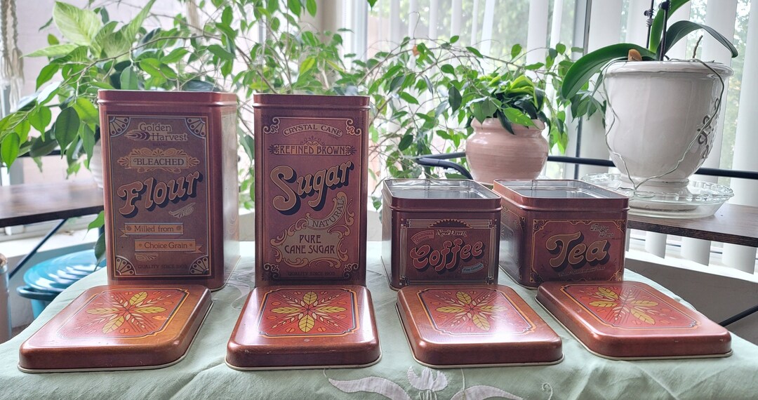 Vintage Chein Co 1978, 4 Piece Kitchen Tin Set - Etsy