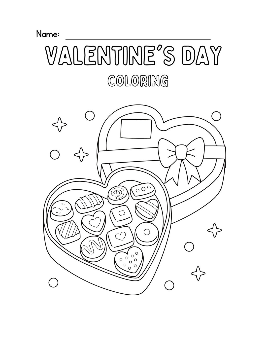 5 Valentine's Day Coloring Pages/worksheets - Etsy