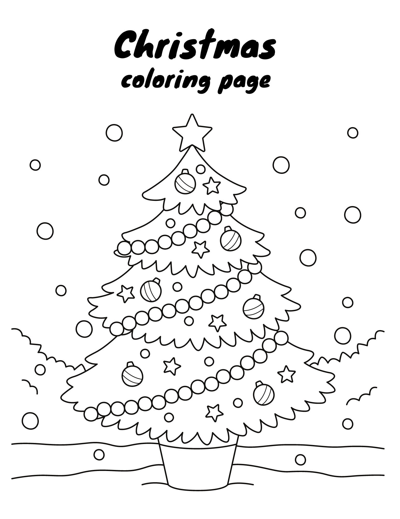 Christmas Tree Coloring Page - Digital Download - Etsy