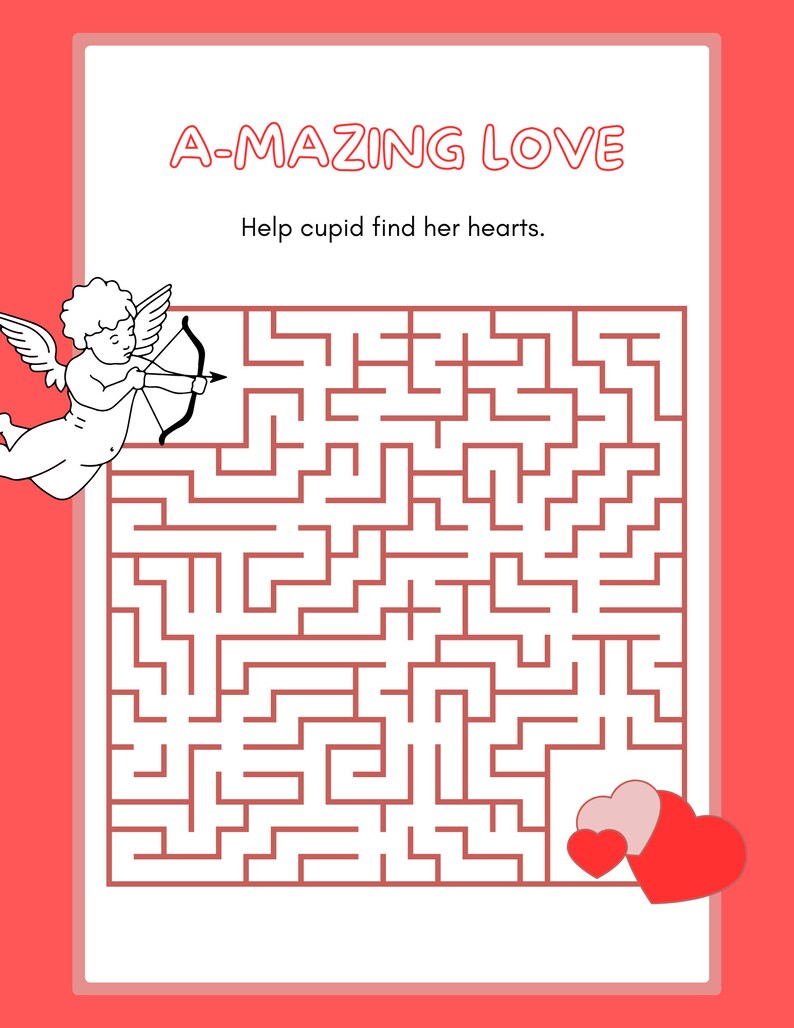 Valentine's Day Maze Digital Download - Etsy