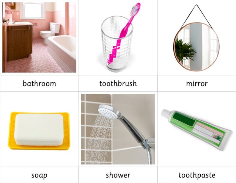 Montessori Bathroom Nomenclature Cards - Etsy