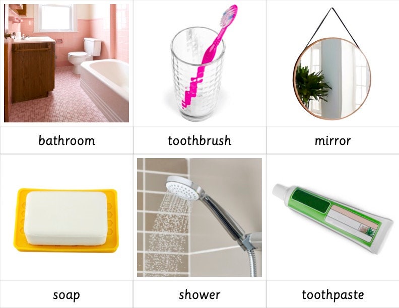 Montessori Bathroom Nomenclature Cards - Etsy