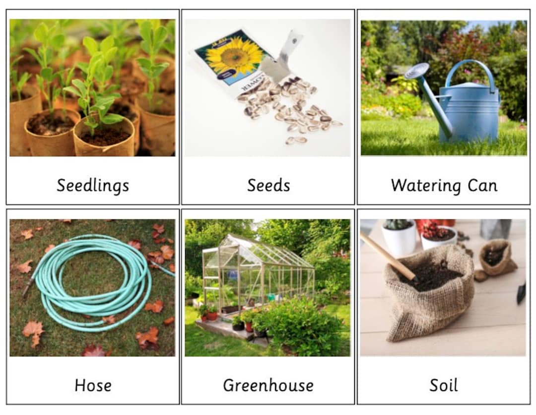 Montessori 3 Part Cards Garden - Etsy