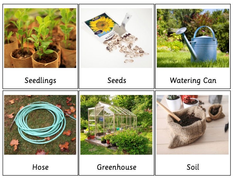 Montessori 3 Part Cards Garden - Etsy