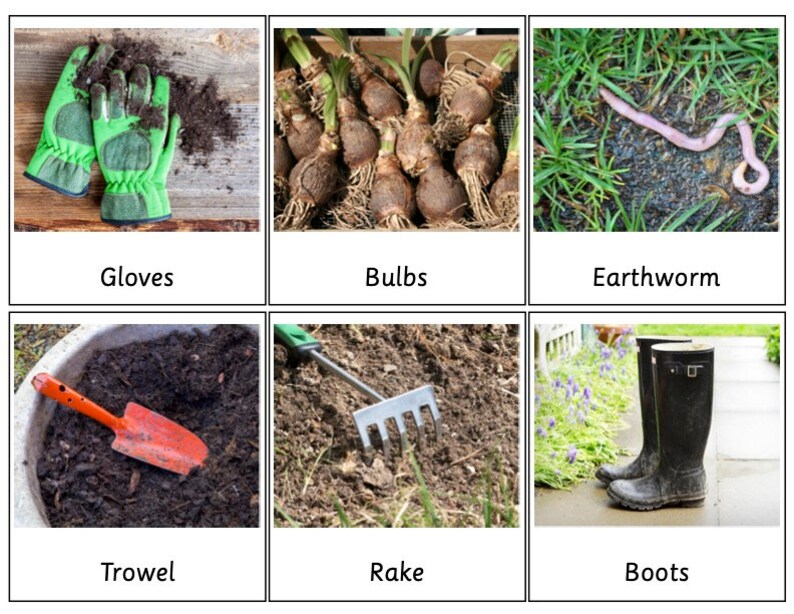 Montessori 3 Part Cards Garden - Etsy