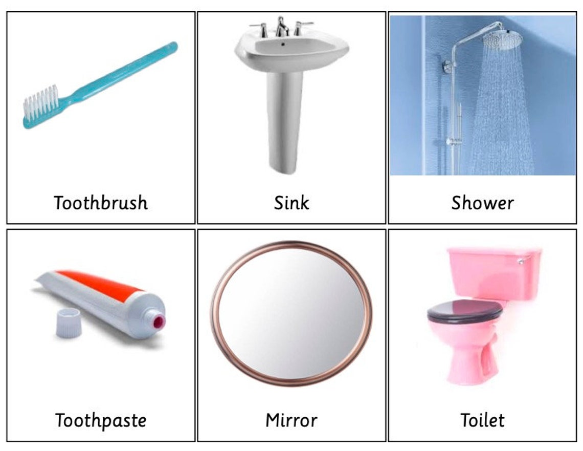 Montessori Bathroom Nomenclature Cards - Etsy