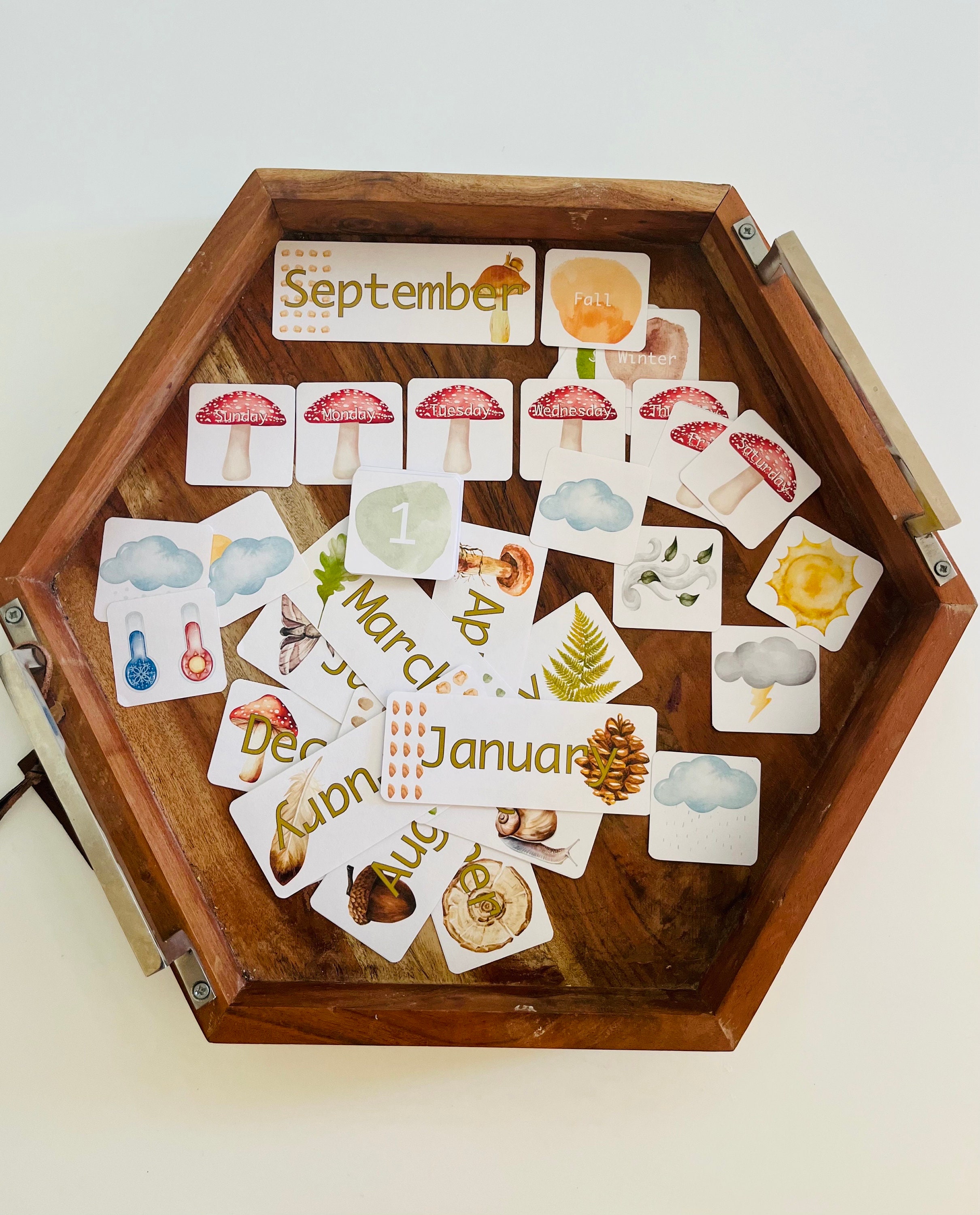 Classroom Calendar Card Set Toadstool - Etsy