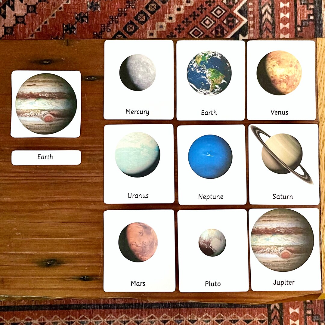 Montessori 3 Part Cards - Planets - Etsy