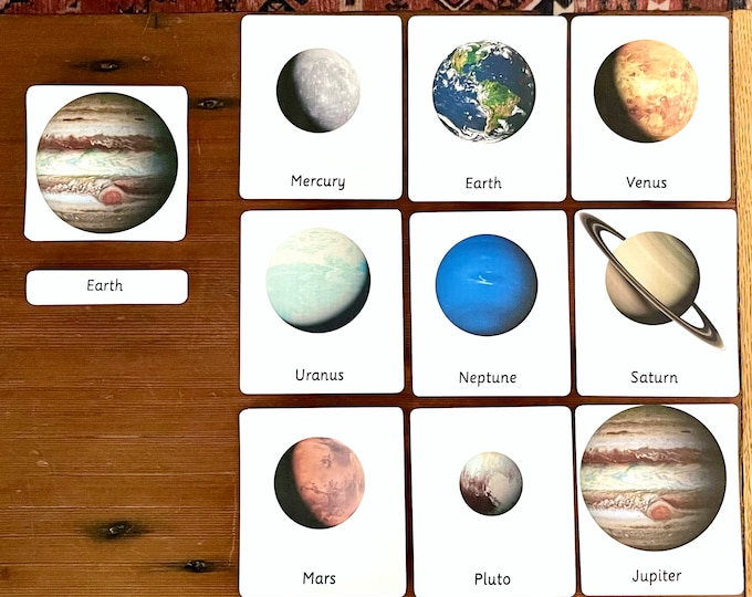 Solar System Poster & Montessori 3 Part Cards Printable PDF - Etsy Canada